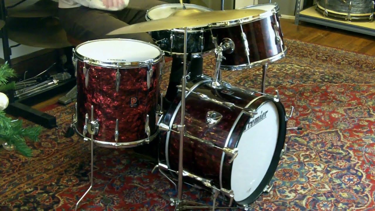 SOLD Vintage 1969/70 Premier Bop Kit 18-12-14 Burgundy Pearl - YouTube