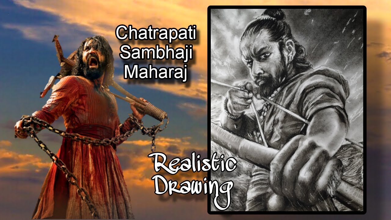 Chatrapati Sambhaji Maharaj 🙏Realistic Charcoal potrait Drawing - YouTube