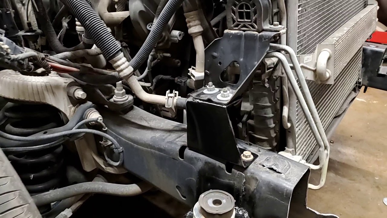 66 F100 - Fabricating and installing upper radiator mount. - YouTube