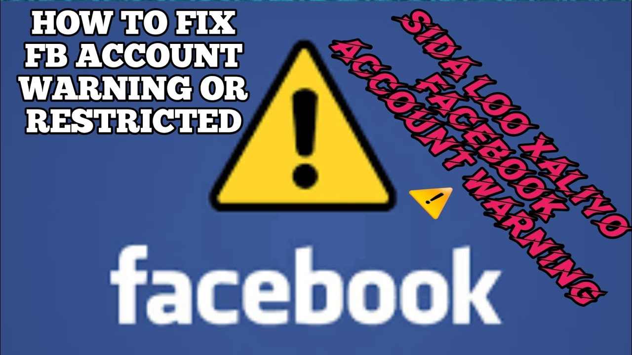 Sida loo xaliyo Facebook account warning ⚠️ | How to solve fb account ...
