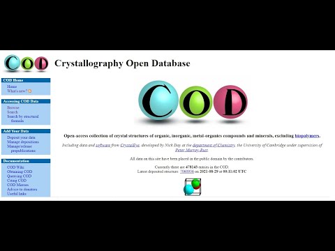 Tutorial Crystallography Open Database - YouTube