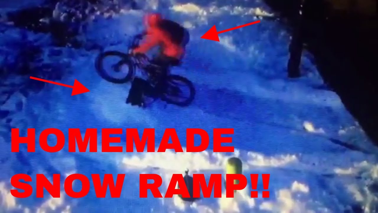 Homemade snow bike ramp!! - YouTube