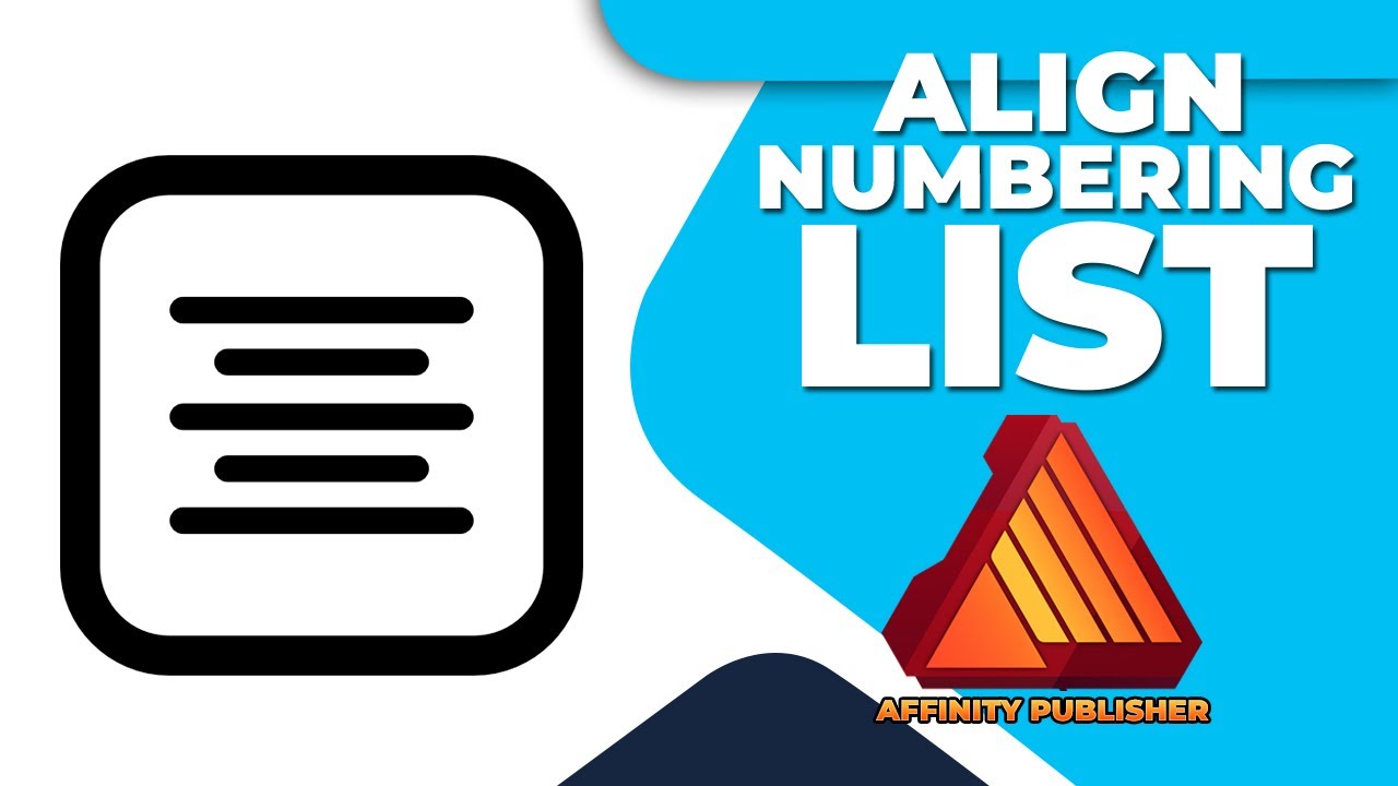 How to align numbering list in affinity publisher - YouTube