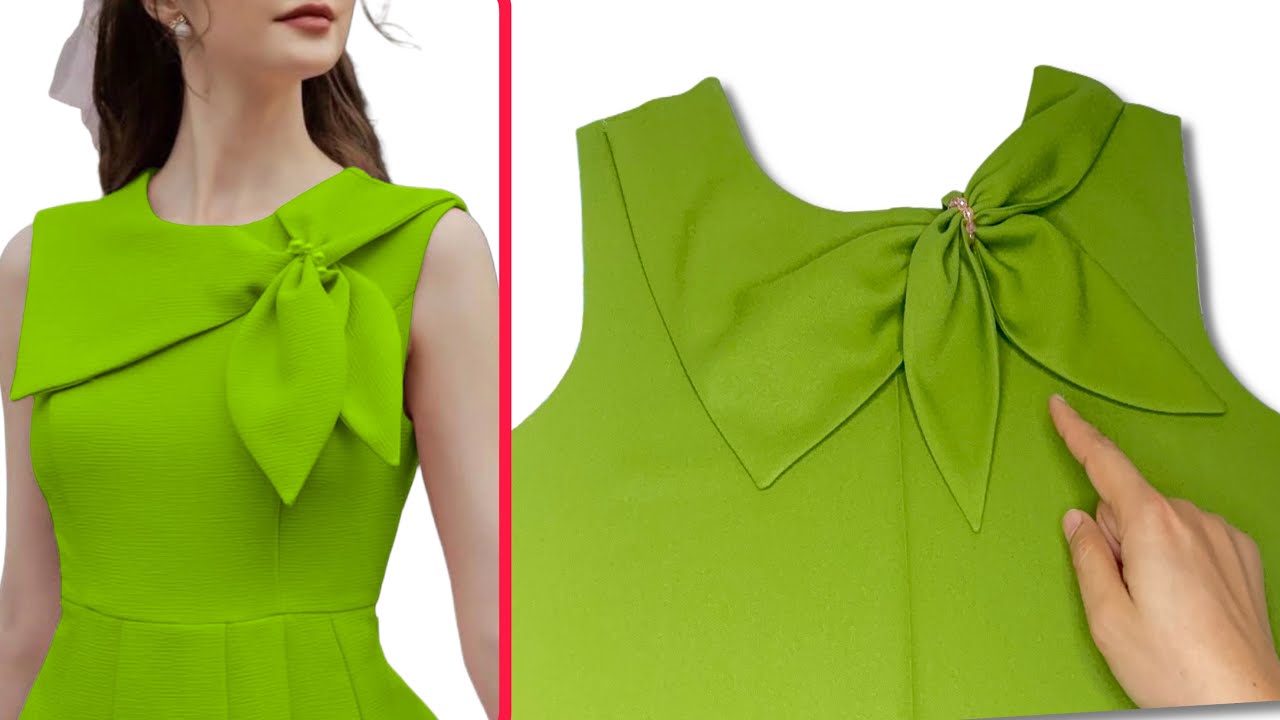 Unique Circle and Bow Neck Design Sewing Techniques | Sewing Tips and ...