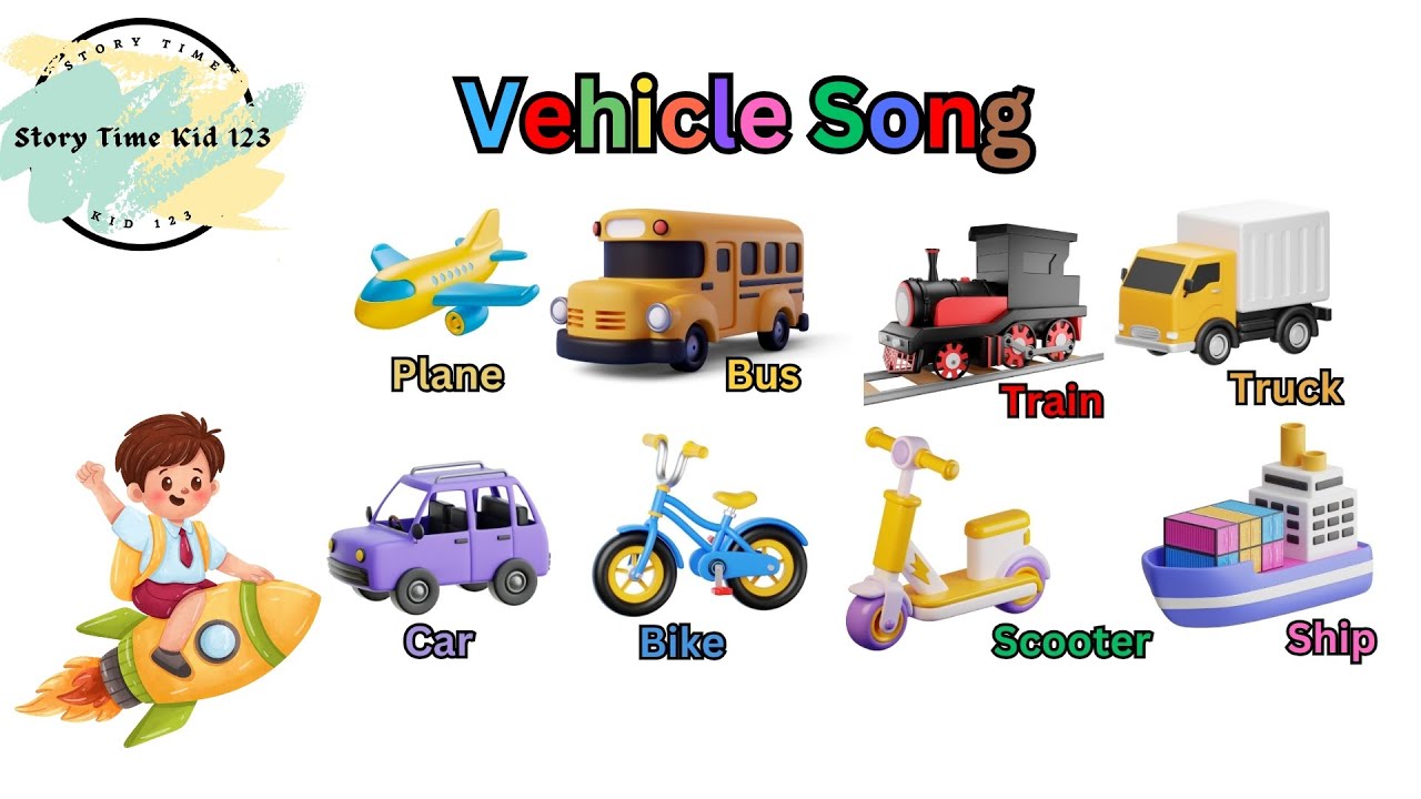 The Vehicle Song for Kids 🚗 | Learn Vehicle Names & Spellings ...