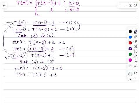 Solving Recurrence Relations Using Substitution method1 - YouTube