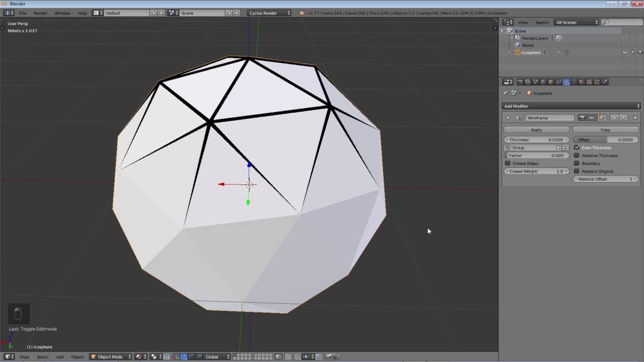 Blender. Модификатор Wireframe - YouTube