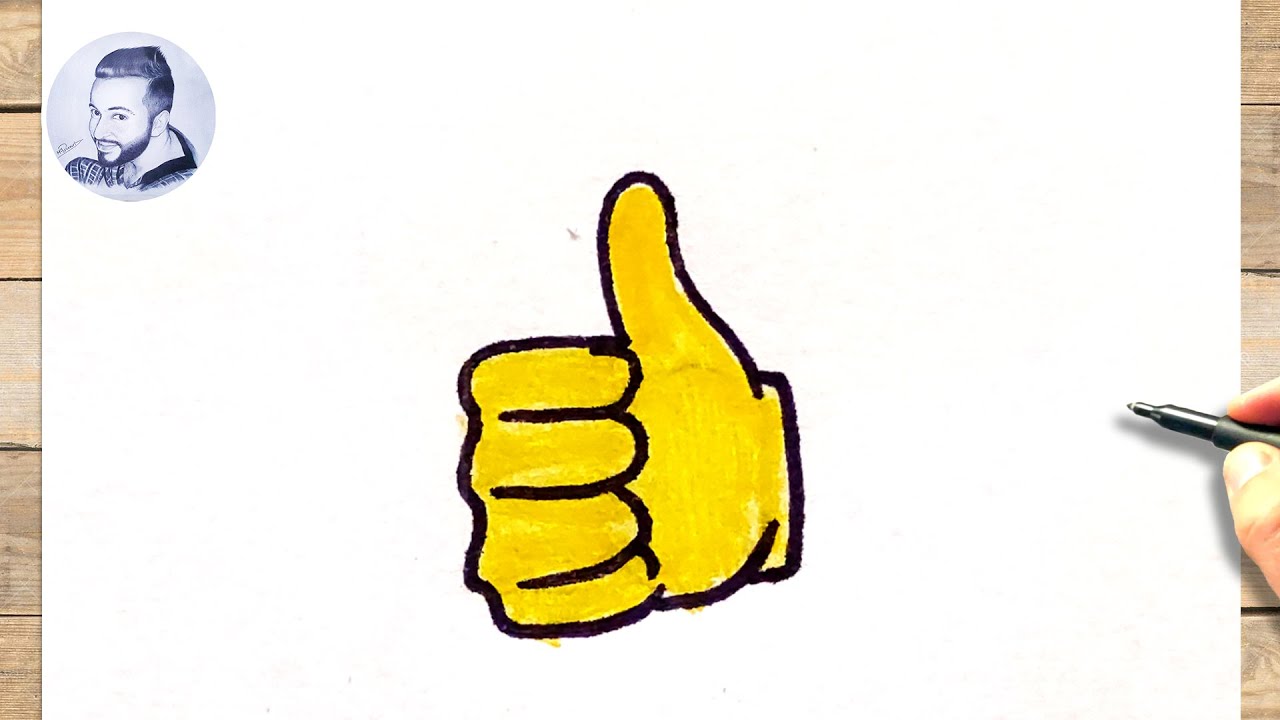Comment dessiner un pouce levé facilement - YouTube