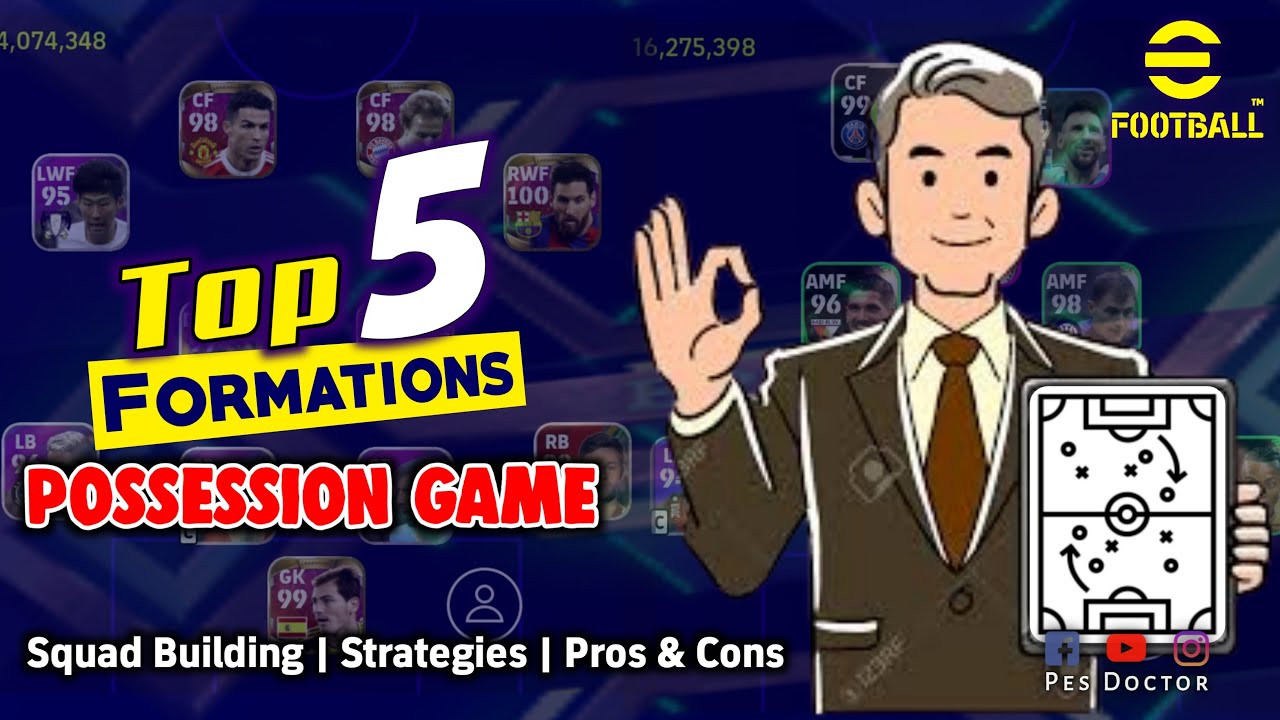 Top 5 Formations For Possession Game Playstyle In Efootball 2023 Mobile