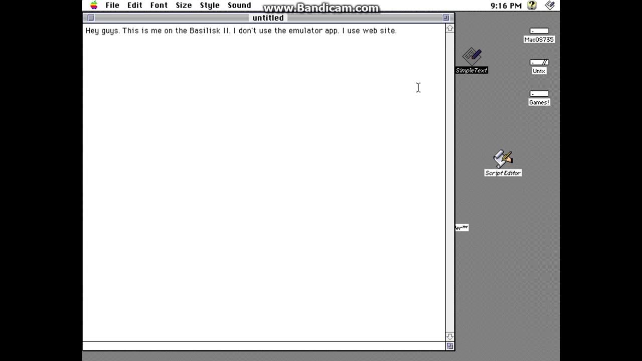 Using Basilisk II on a website - YouTube