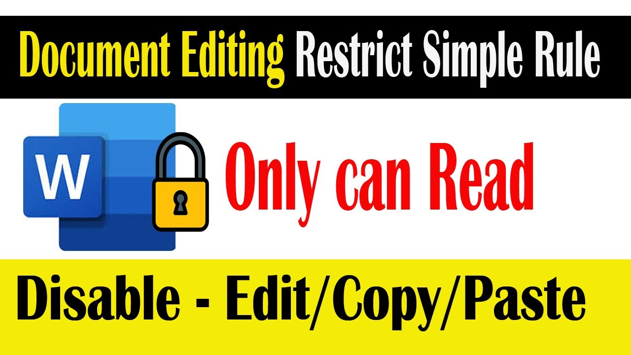 How To Restrict Editing Your Document In Microsoft Word Disable File Editing Copy And Paste