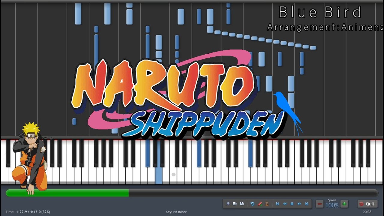 Naruto Shippuden OP 3 - Blue Bird Piano Tutorial[FULL] - Animenz - YouTube
