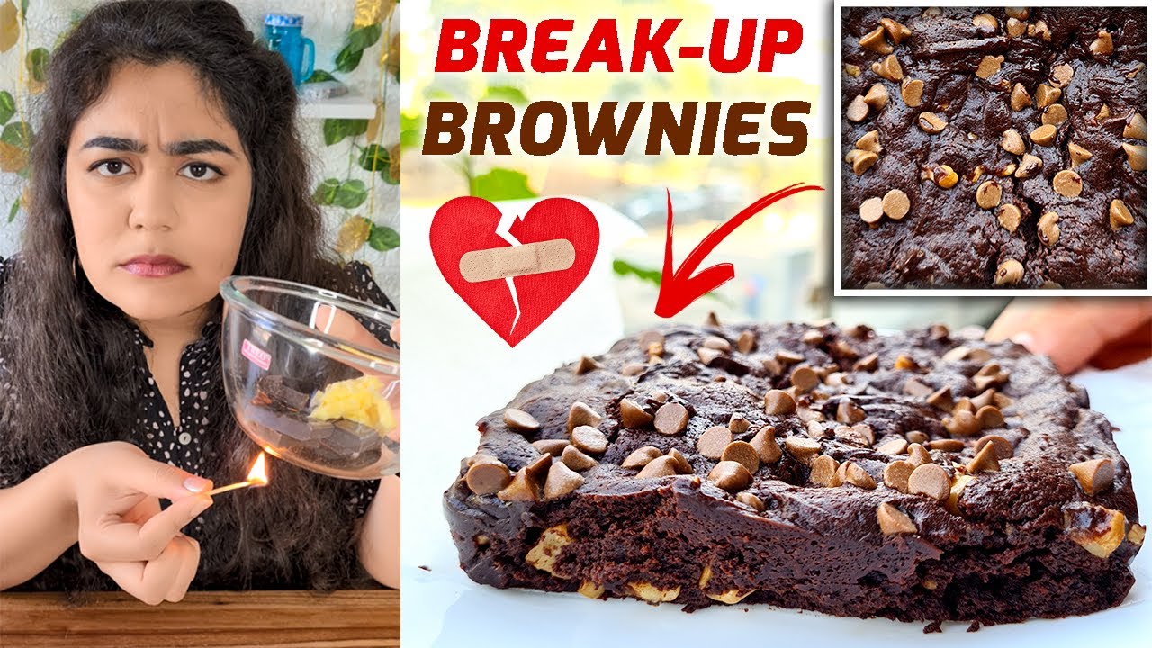 BREAK-UP BROWNIES 💔 2 min Eggless Chocolate Brownie Recipe | Food Mood ...