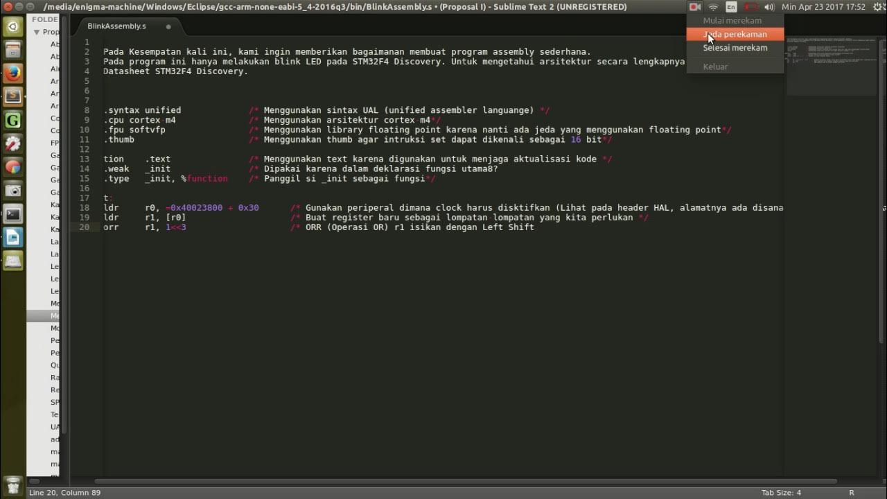 Blink LED Assembly STM32F4 Discovery - YouTube