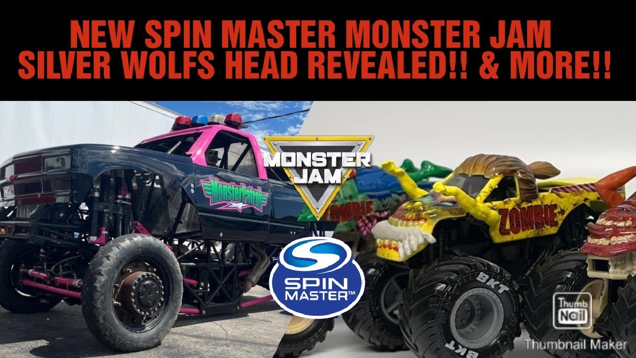 NEW SPIN MASTER MONSTER JAM SILVER WOLFS HEAD REVEALED!! & MORE!! - YouTube