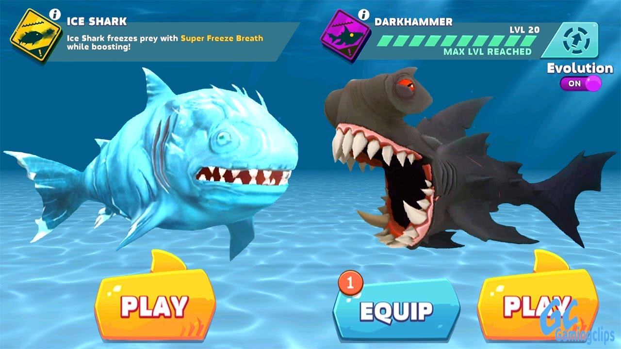 DARKHAMMER vs ICE SHARK in Hungry Shark Evolution - YouTube