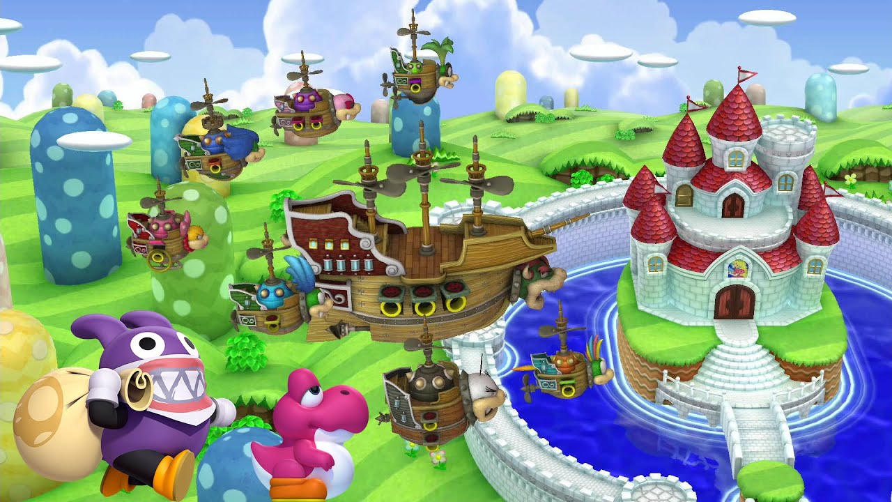 World 8 Peach’s Castle 碧姬公主城堡 - New Super Mario Bros U Deluxe Playing ...