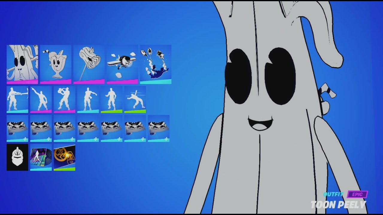 TOON PEELY SKIN SHOWCASE in Fortnite - YouTube