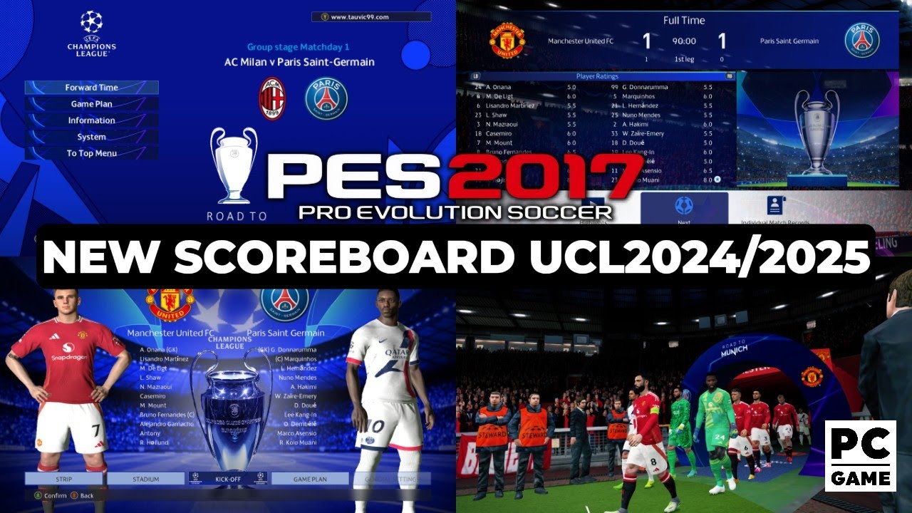PES 2017 NEW SCOREBOARD UCL 2024 2025 - YouTube