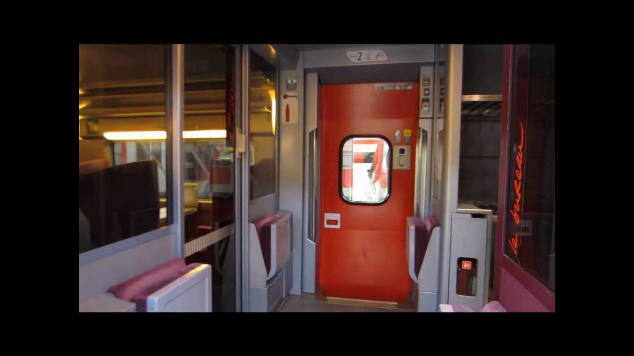 TGV Innenausstattung - 1. und 2. Klasse und Bistro: Ausfahrt des TGV ...