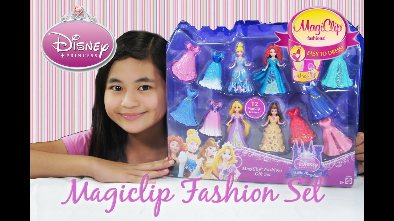 Disney Princesses Magic Clip Fashion Playset - Princess Belle, Rapunzel ...