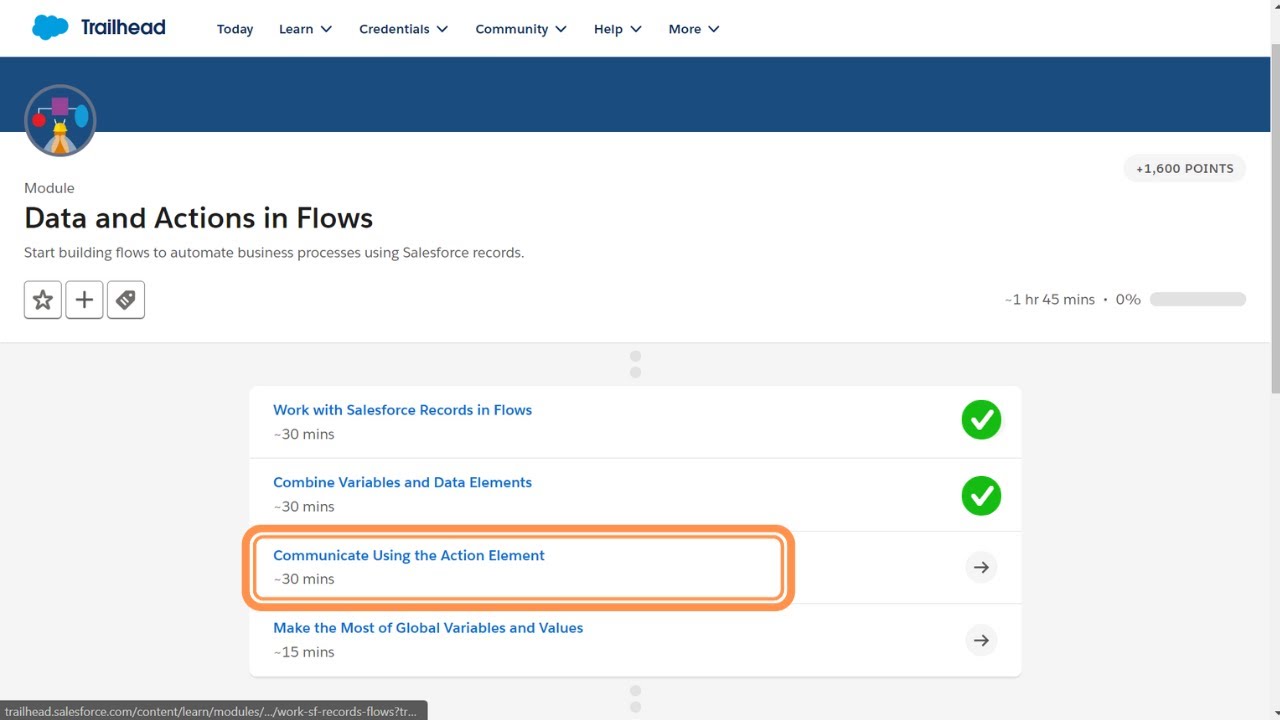 Communicate Using The Action Element Data And Actions In Flows Youtube