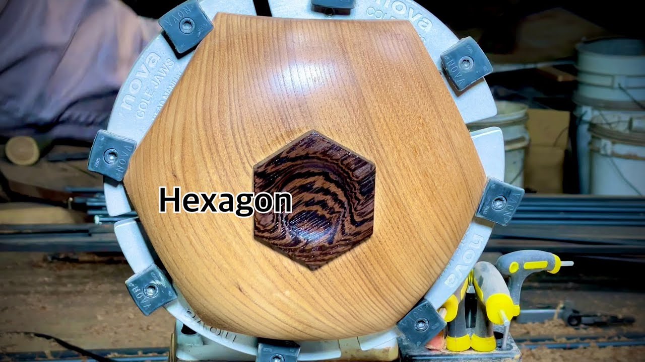 woodturning-A hexagon within a hexagon. - YouTube