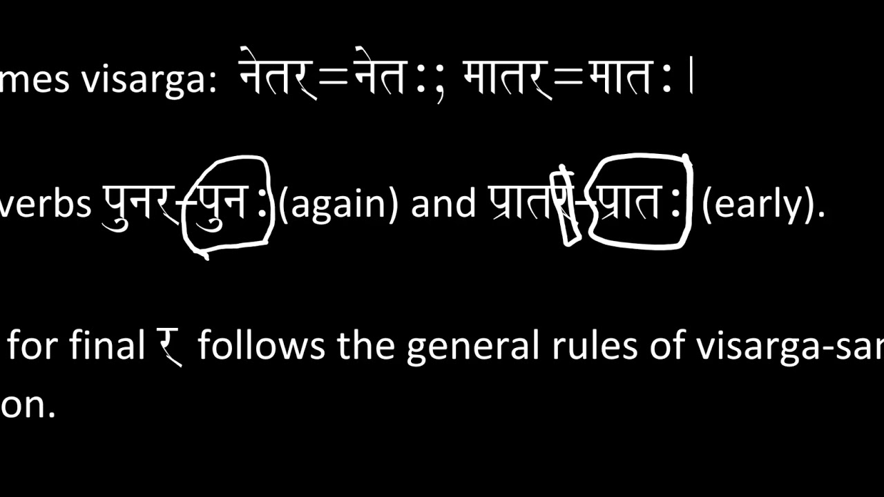 110 Sandhi Visarga Standing for a Final Ra - YouTube