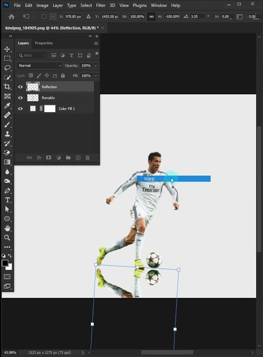 How to Create Realistic Reflection in Photoshop #reflection #ronaldo - YouTube