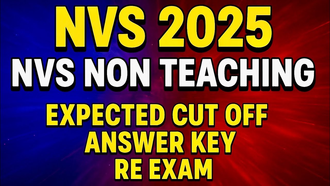 NVS News: #nvs Non Teaching Cut-Off 📚 NVS Non Teaching Answer Key 🔑 NVS ...
