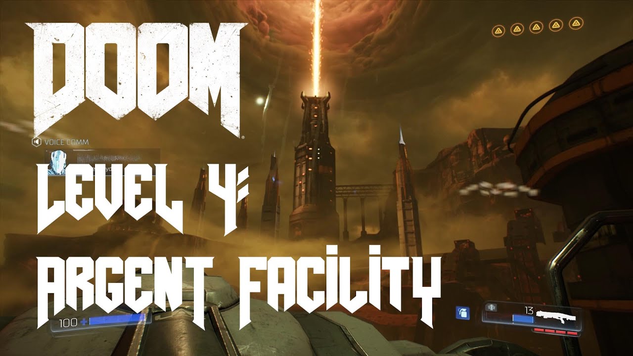 DOOM (2016) | Level 4: Argent Facility | 100% Collections & Secrets ...