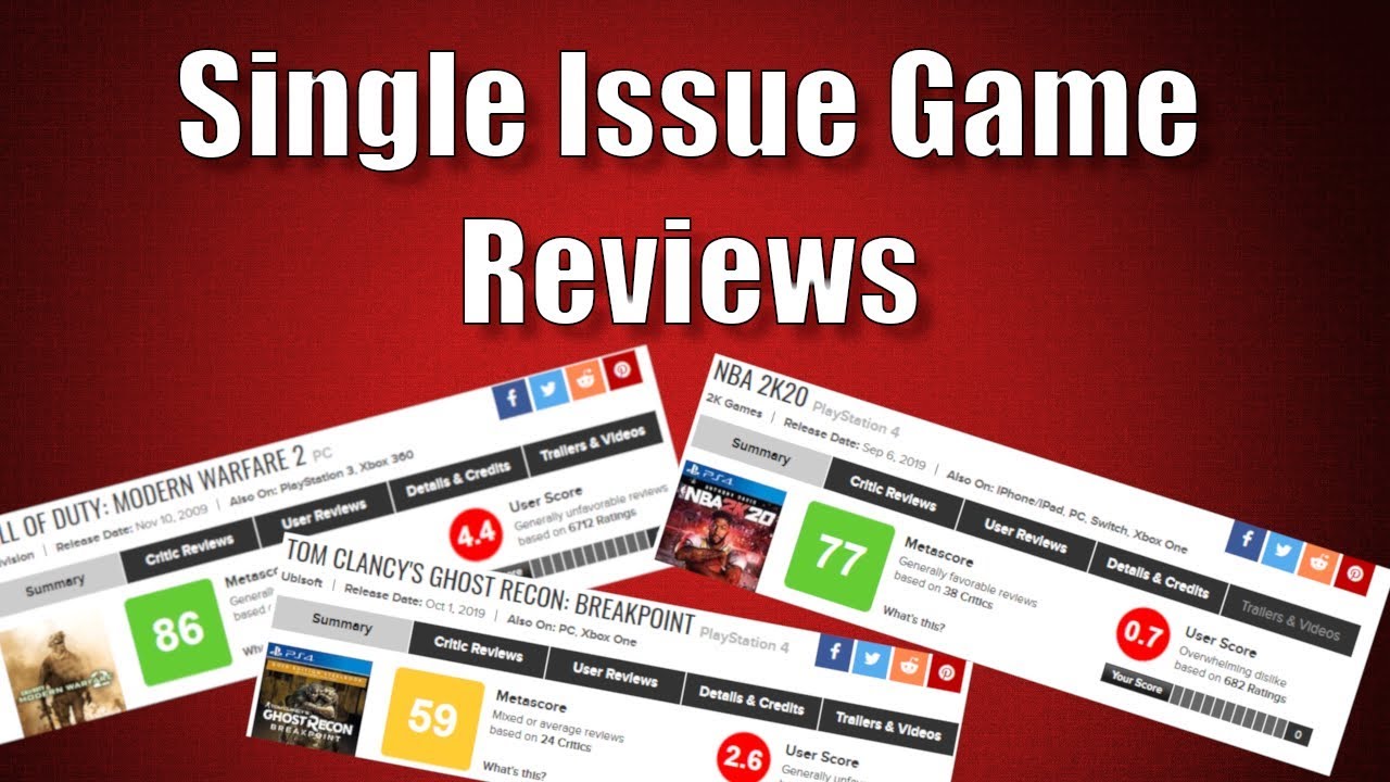 Single Issue Game Reviews - YouTube