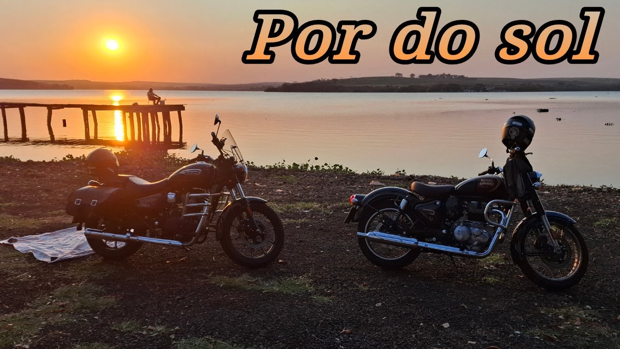 Por do sol completo no Rio Tietê - Motovlog de Classic & Meteor 350 ...
