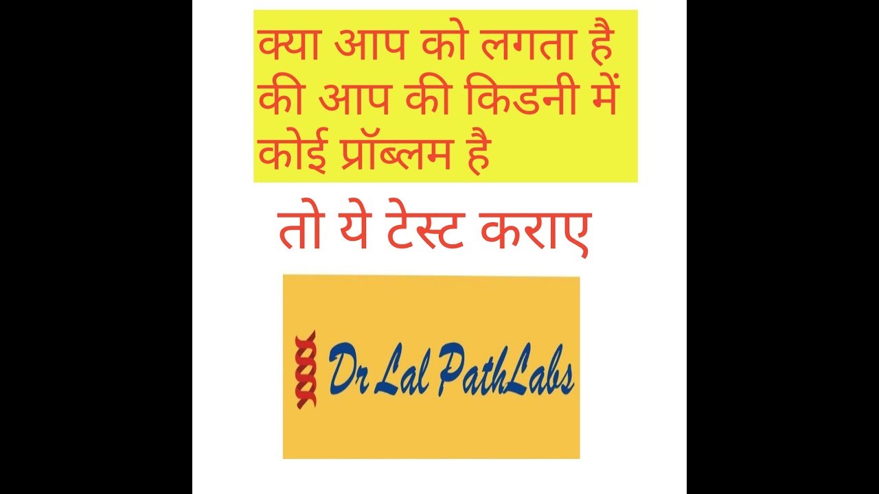 KIDNEY PANEL; KFT in Dr.LAL PATH LABS - YouTube