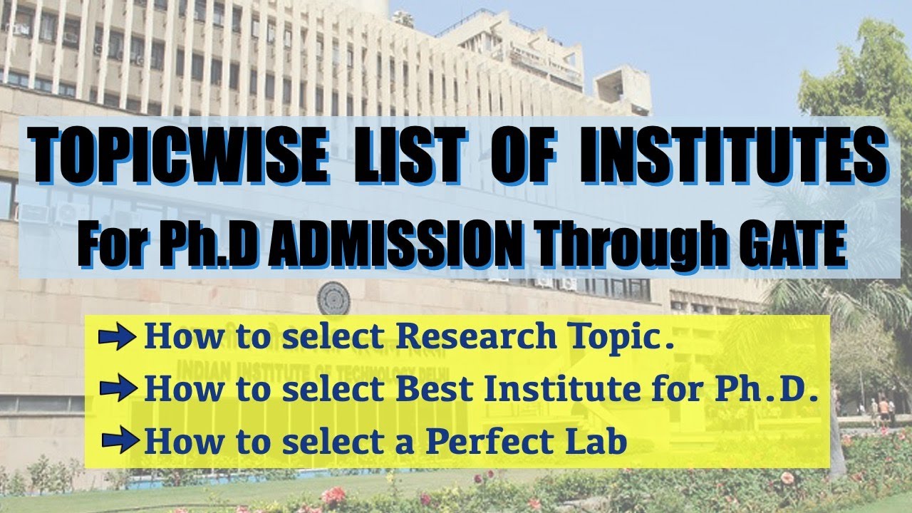 Topicwise Best Institutes for Ph.D through GATE | Top Research Topics ...