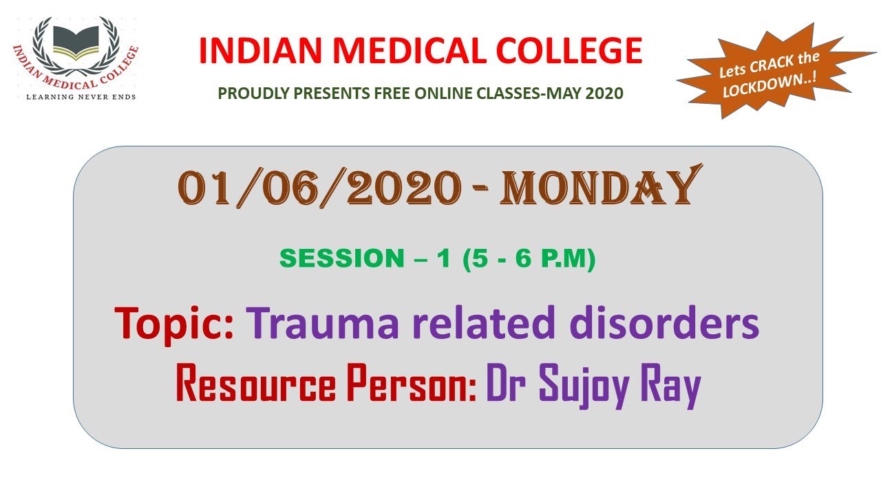 Trauma related disorders - Dr Sujoy Ray - YouTube