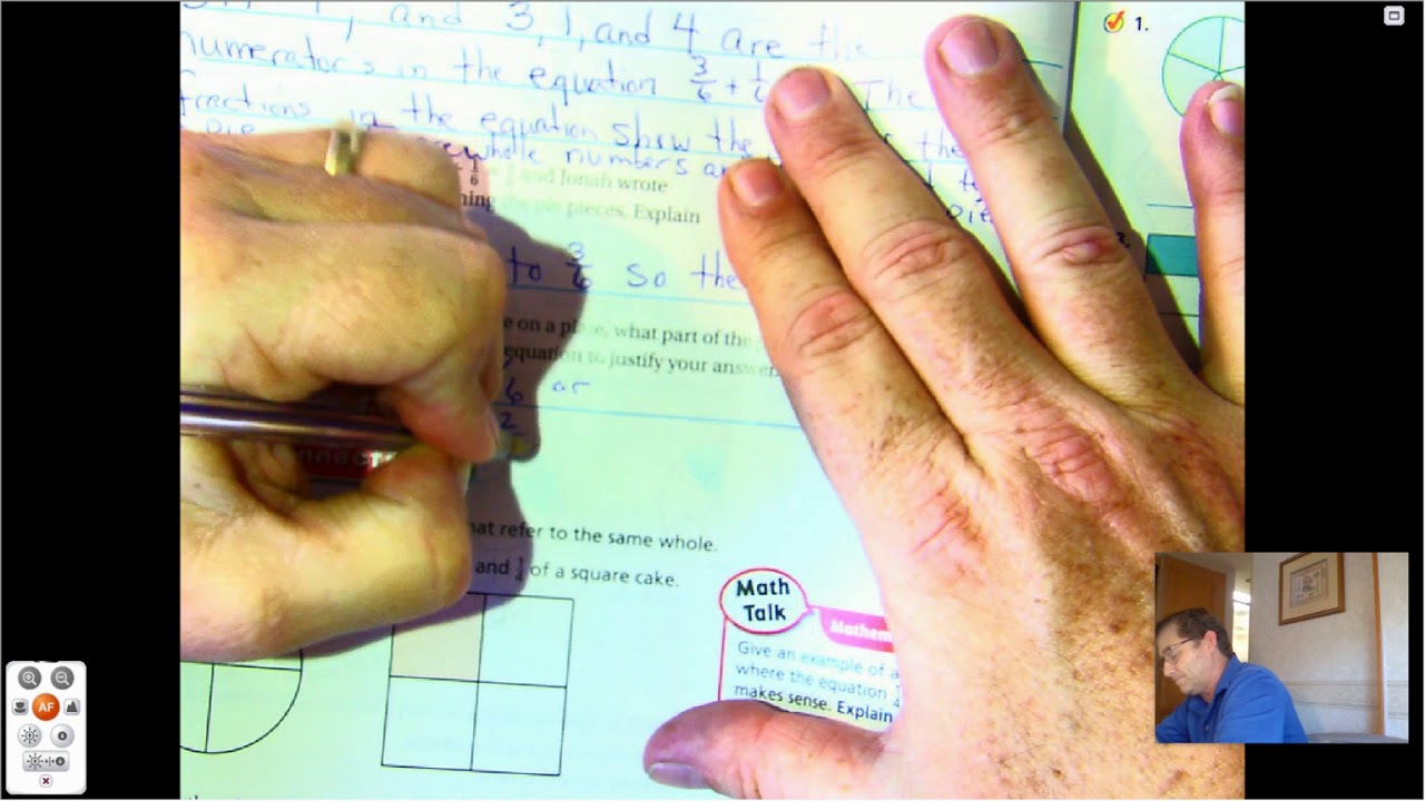 4th grade GO Math-Lesson 7.1 Add and Subtract Parts of a Whole pages ...