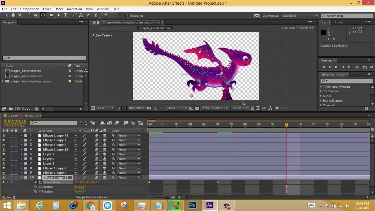 After effects character animation tutorial. Animating a dragon in ...