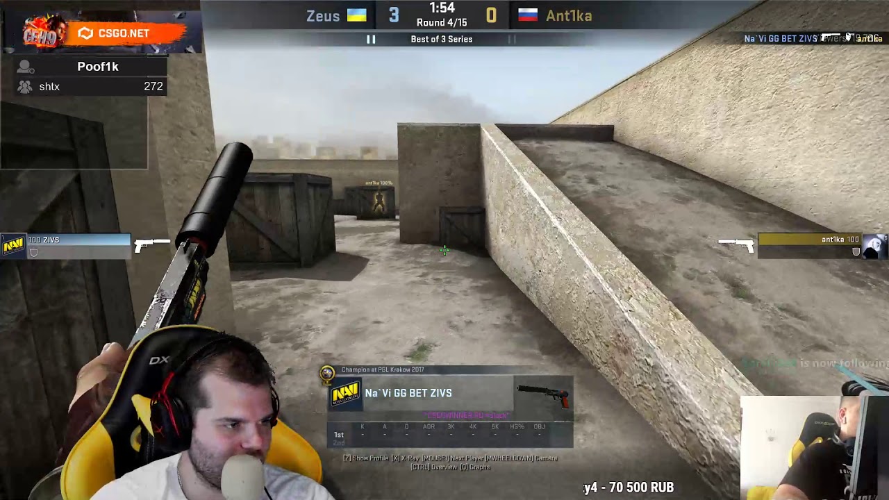Zeus vs Ant1ka 1x1 Битва полов третья карта CS:GO (Антика, Зевс) - YouTube
