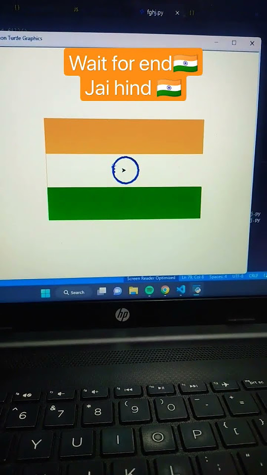 Indian Flag Using Python Turtle 🇮🇳 India Indianflag Coding Shorts Youtube