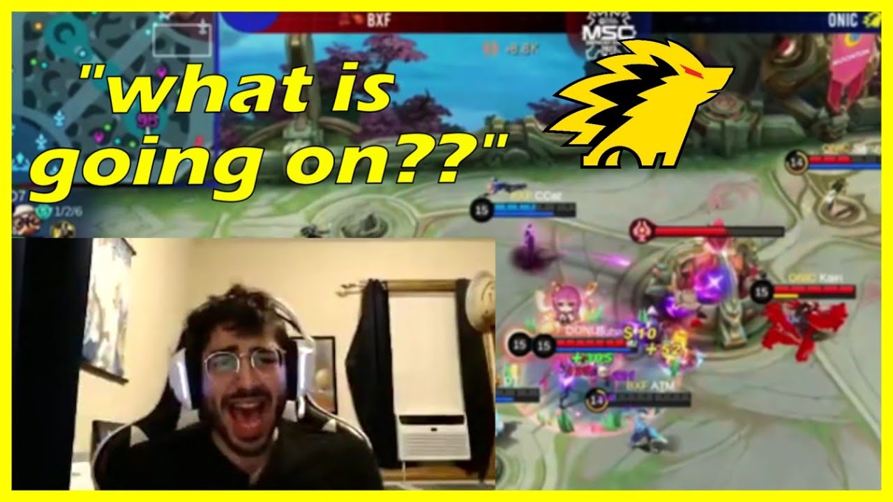 Mobazane hilarious reaction watching ONIC 3v5 base defence - YouTube