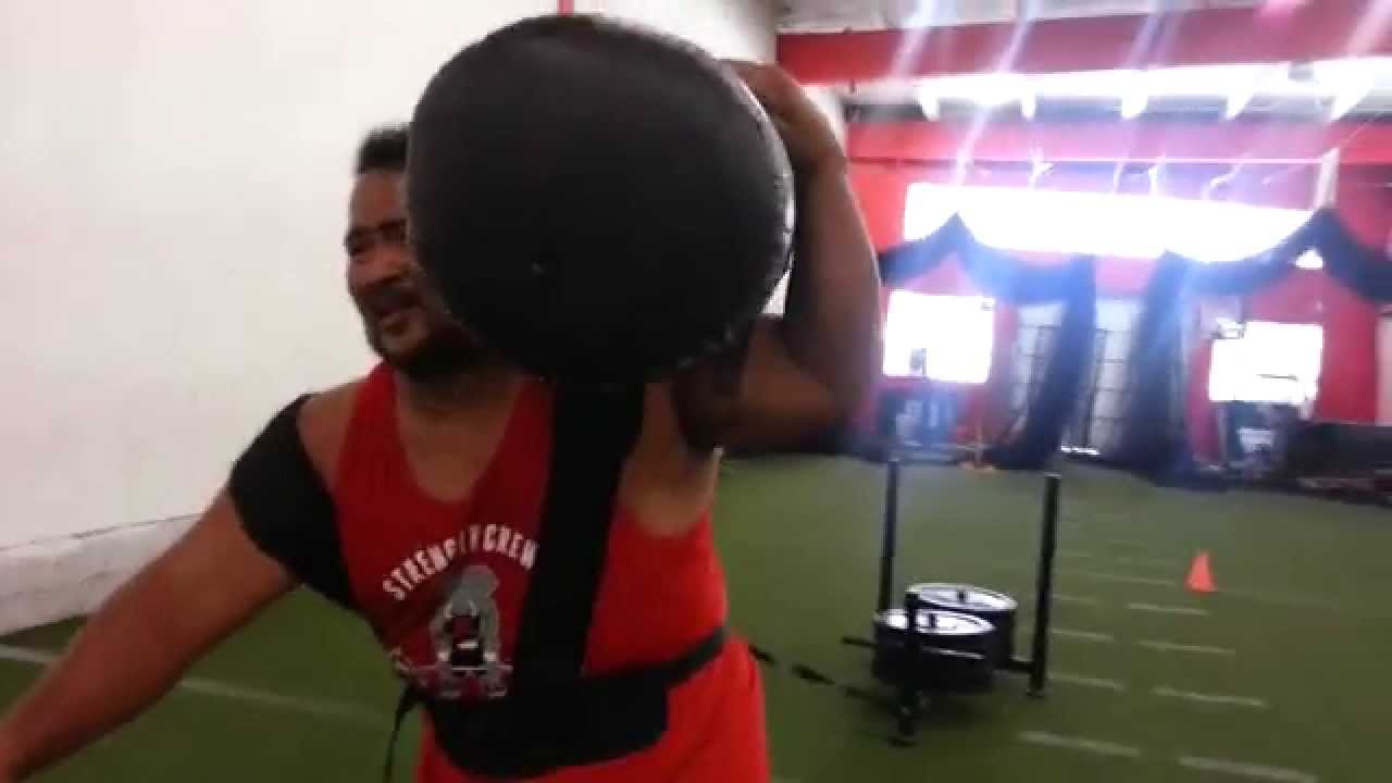 Sled Drag/heavybag carry medley by HIGA MONSTER - YouTube
