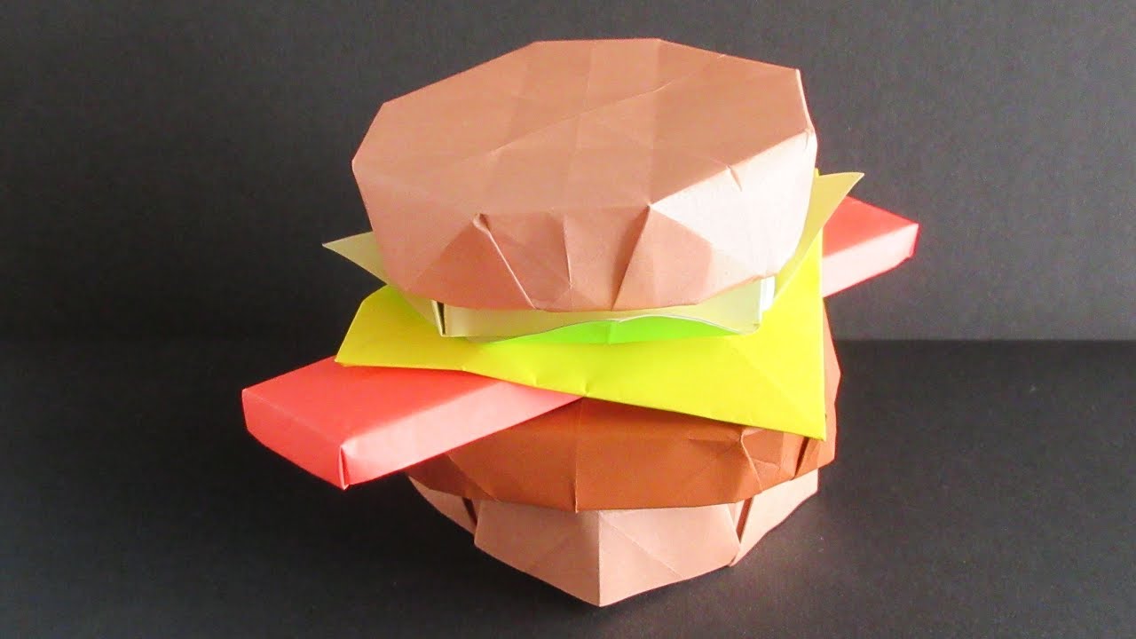 【折り紙】ごはんベーコンレタス【origami】Rice bacon lettuce burger - YouTube