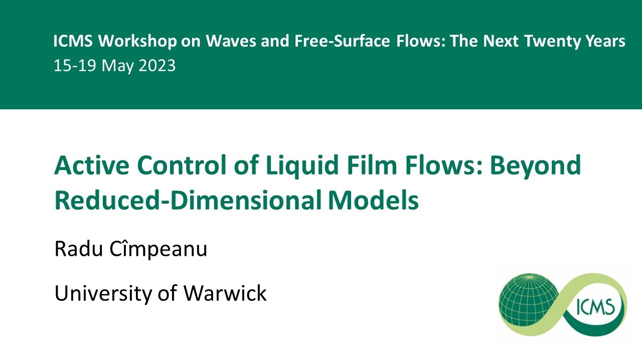 Active Control of Liquid Film Flows: Beyond Reduced-Dimensional Models, Radu Cimpeanu - 15/05/23 ...