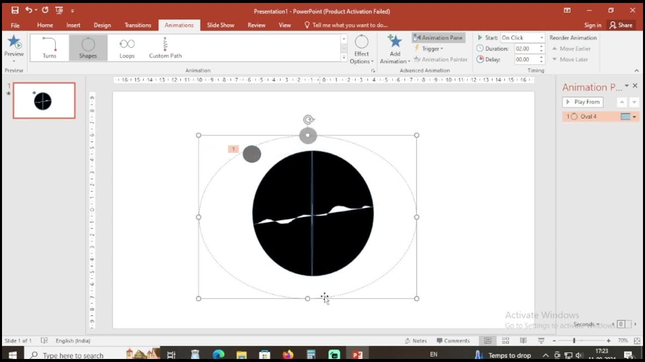 how to create circular motion animation using power point || power point circular motion ...