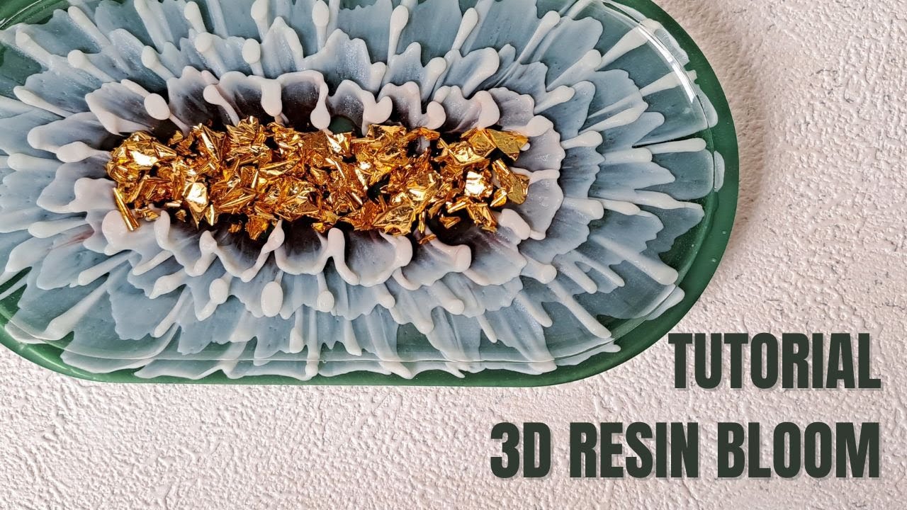 3D RESIN FLOWER BLOOM Tutorial on Trinket Dish (Selfmade Alcohol ink ...