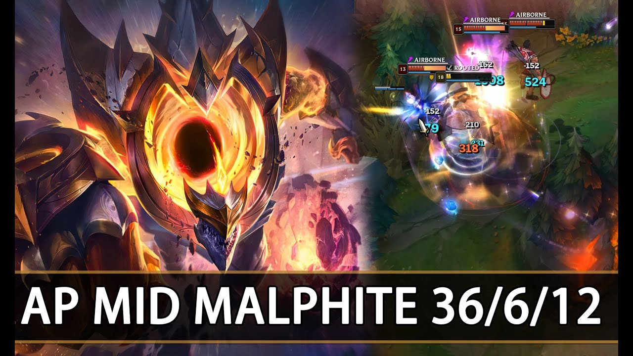 AP MID Malphite Is Broken! 36/6/12 KDA (League Of Legends) - YouTube