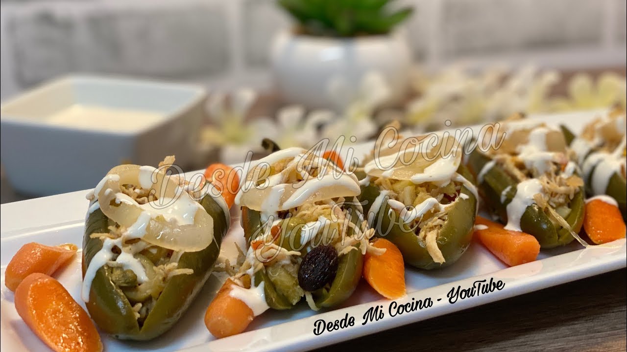 CHILES EN FRIO -Rellenos de Pollo- **Nueva Receta** || DESDE MI COCINA ...