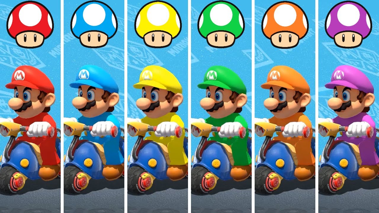 Mario Kart 8 Deluxe - All New Mario Colors (DLC) - YouTube