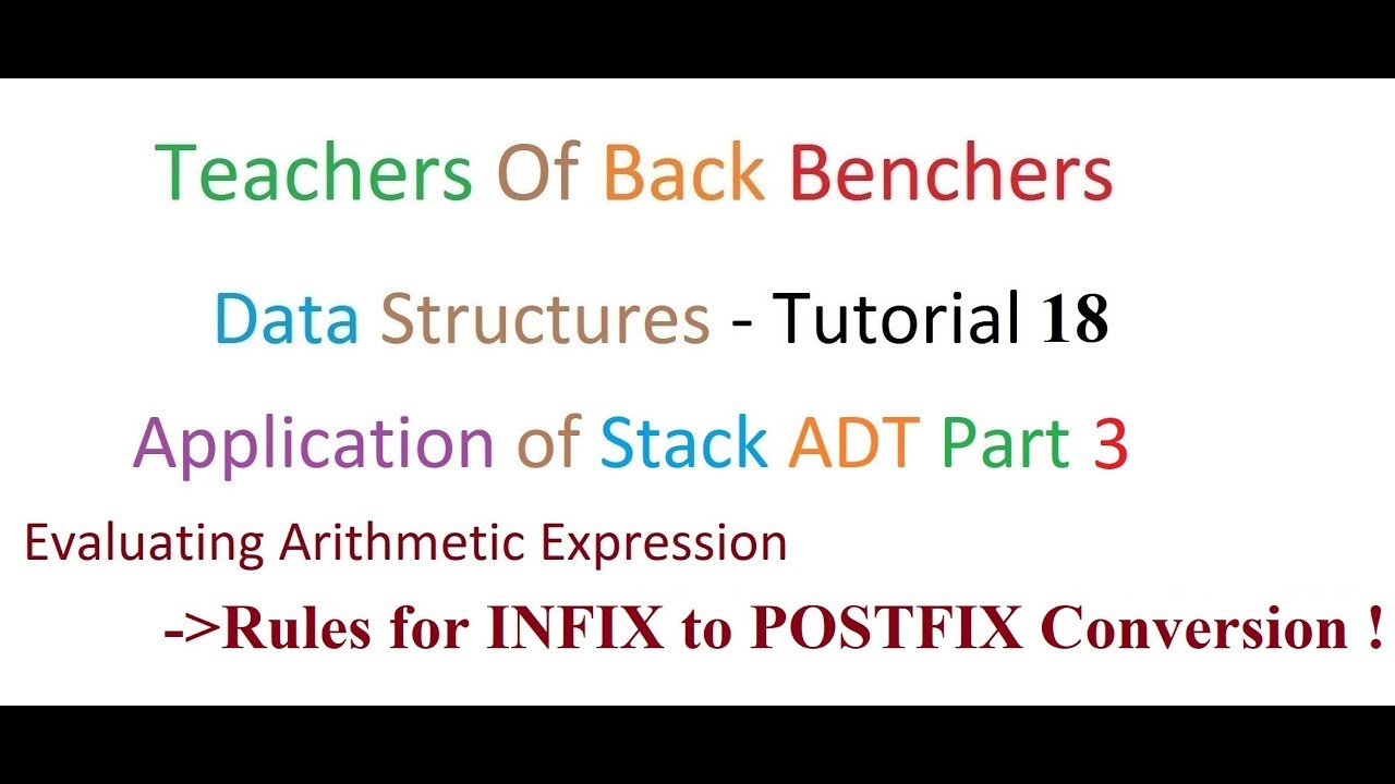 Data Structures -Tutorial 18 - Rules for INFIX to POSTFIX Conversion ...